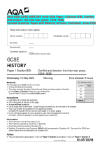2024 AQA GCSE HISTORY 8145/1B/B Paper 1 Section B/B: Conflict and tension: the inter-war years ...