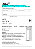 Complete 2024 AQA GCSE PHYSICS 8463 Foundation and Higher Exams' Bundle ...