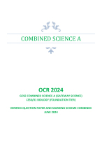 OCR 2024 GCSE COMBINED SCIENCE A (GATEWAY SCIENCE) J250/01 BIOLOGY ...