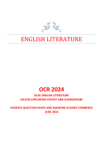OCR 2024 GCSE ENGLISH LITERATURE J352 02 EXPLORING POETRY AND