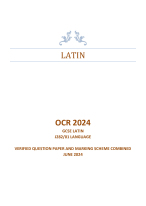 OCR 2024 GCSE LATIN J282/01 LANGUAGE VERIFIED QUESTION PAPER AND ...