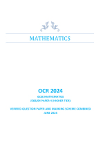 OCR 2024 GCSE MATHEMATICS J560/04 PAPER 4 (HIGHER TIER) VERIFIED ...