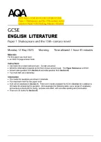 2025 AQA GCSE ENGLISH LITERATURE Paper 1 Shakespeare and the 19th ...
