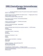 ONS Chemotherapy Immunotherapy Certificate 2024/2025 - DocMerit