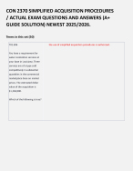CON 2370 SIMPLIFIED ACQUISITION PROCEDURES / ACTUAL EXAM QUESTIONS AND ...