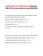 SERE 100.2 Level A SERE Pre Test Questions With 100% Correct Answers ...