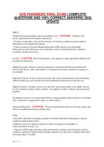 SOE PARAMEDIC FINAL EXAM | COMPLETE QUESTIONS AND 100% CORRECT ANSWERS ...