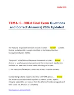 FEMA IS- 800.d Final Exam Questions and Correct Answers| 2026 Updated ...