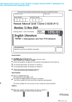2024 Pearson Edexcel Level 1/Level 2 GCSE (9–1) English Literature ...