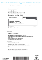 BUNDLE::: 2024 Pearson Edexcel Level 3 GCE English Literature QP AND MS MERGED - DocMerit