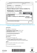 2024 Pearson Edexcel Level 1/Level 2 GCSE (9–1) Japanese PAPER 3 ...