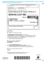 2024 Pearson Edexcel Level 1/Level 2 GCSE (9–1) Japanese PAPER 4 ...