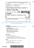 2024 Pearson Edexcel Level 1/Level 2 GCSE (9–1) Turkish PAPER 3 ...