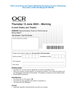 OCR A Level Drama and Theatre H459/48 Deconstructing Texts for ...