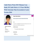 Caleb Mertz Week #10 I Human Case Study Of Caleb Mertz A 13 Year Old ...