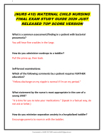 MATERNAL CHILD NURSING FINAL EXAM STUDY GUIDE 2026 JUST RELEASED TOP ...