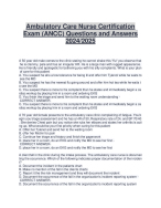 Ambulatory Care Nurse Certification Exam (ANCC) Questions and Answers ...