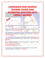 LEARN2SERVE FOOD HANDLER TRAINING COURSE (ANSI ACCREDITED) QUESTIONS ...