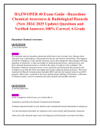 HAZWOPER 40 Exam Guide -Hazardous Chemical Awareness & Radiological ...