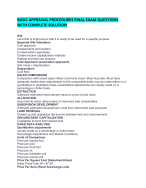 BASIC APPRAISAL PROCEDURES FINAL EXAM QUESTIONS WITH COMPLETE SOLUTION - DocMerit