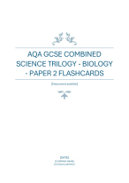 AQA GCSE COMBINED SCIENCE TRILOGY - BIOLOGY - PAPER 2 FLASHCARDS - DocMerit