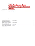 AMCA Phlebotomy Exam 2025/2026 100 questions and answers - DocMerit