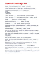 SWERVE Knowledge Test Exam with answers 2025 - DocMerit