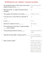 NCCER Electrical Level 1: Module 9 - Conductors and Cables - DocMerit