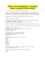 AQA A Level Geography paper 2 question and answers - DocMerit