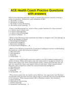ACE Health Coach Practice Questions with answers - DocMerit