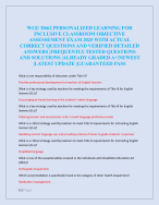 WGU D662 PERSONALIZED LEARNING FOR INCLUSIVE CLASSROOM OBJECTIVE ...