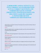 LABORATORY ANIMAL SCIENCE (LAS) FINAL VERSION 1 EXAM 2025/2026 - DocMerit