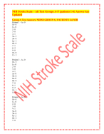 NIH Stroke Scale – All Test Groups A-F (patients 1-6) Answer key ...