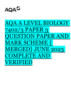 AQA A LEVEL BIOLOGY 7402/3 PAPER 3 QUESTION PAPER AND MARK SCHEME ...