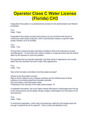 Operator Class C Water License (Florida) CH3 Questions and Answers ...
