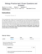 Biology Practice test 2 Exam Questions and Answers - DocMerit