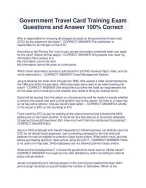 Government Travel Card Training Exam Questions and Answer 100% Correct ...