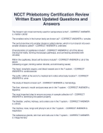 NCCT Phlebotomy Certification Review Written Exam Updated Questions and ...