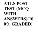 ATLS Post Test Actual Questions with Verified Answers (2025 / 2026 ...