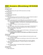 BMC Answers (Bloomberg) 2024/2025, Complete solutions (A+ guide) - DocMerit