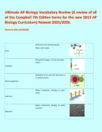 Ultimate AP Biology Vocabulary Review (A review of all of the Campbell ...