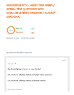 SHADOW HEALTH - HEENT TINA JONES / ACTUAL TEST QUESTIONS WITH DETAILED ...