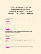 IPC A 610 ACTUAL EXAM QUESTIONS AND ANSWERS GRADED A+ UPDATED - DocMerit