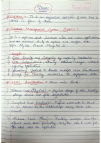 Database Management System Basic Handwritten Notes - DocMerit