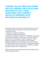 CARDIAC NCLEX PRACTICE EXAM /NCLEX CARDIAC PRACTICE EXAM 2024-2025 ...
