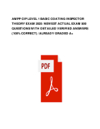 AMPP CIP LEVEL 1 BASIC COATING INSPECTOR THEORY EXAM 2025 NEWEST ACTUAL EXAM 500 QUESTIONS WITH ...