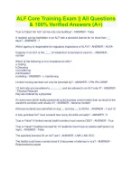 ALF Core Training Exam || All Questions and 100% Verified Answers (A+ ...
