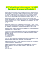 ASVAB Arithmetic Reasoning 2025/26 | Questions & Answers (Graded A+ ...