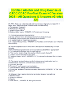 CADC Comprehensive Exam 2025 || 160 Questions & All Correct Answers ...