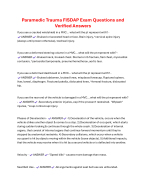 Paramedic Trauma FISDAP Exam Questions and Verified Answers - DocMerit